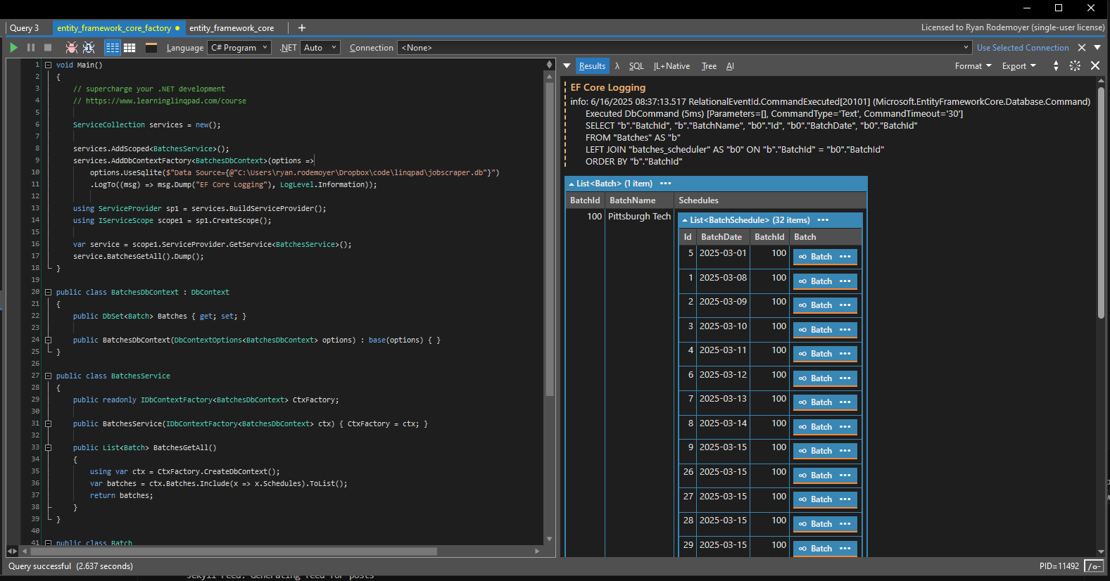 Entity Framework Core in LINQPad: Let the Code Work For You - Unofficial Guide for Learning ...